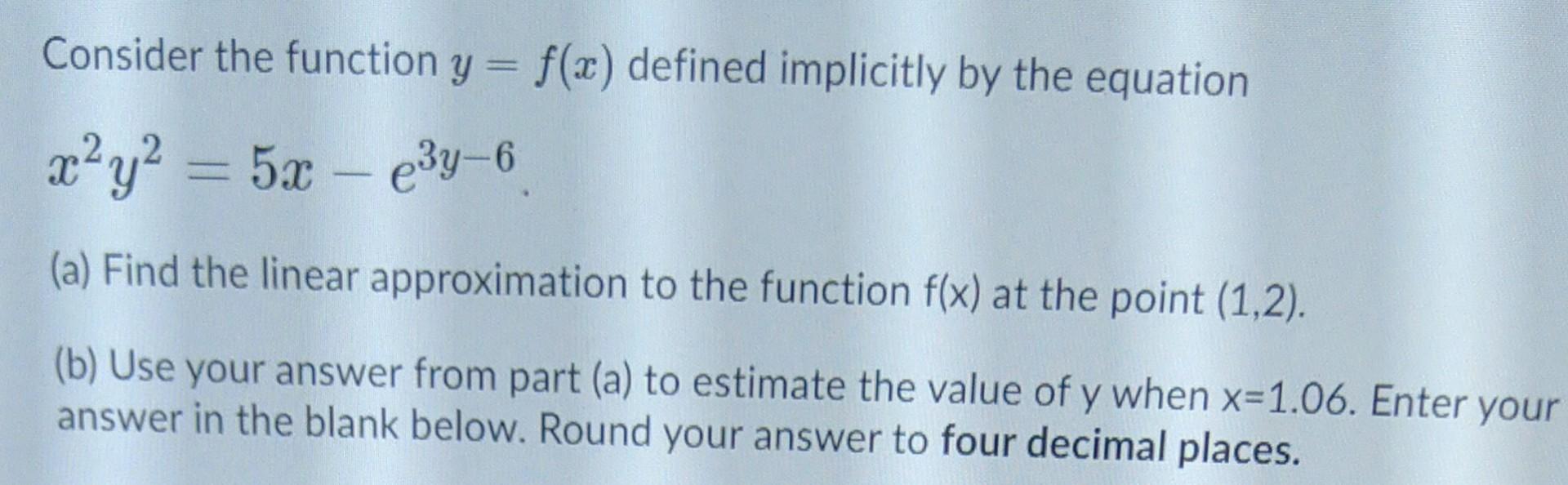 Solved Consider The Function Y Fx Defined Implicitly By 4056
