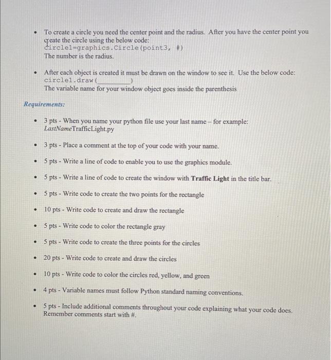 Solved CSC 104 - Traffic Light Homework This assignment is | Chegg.com