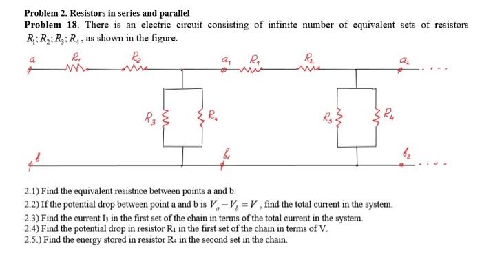 Solved Problem 2. Resistors in series and parallel Problem | Chegg.com