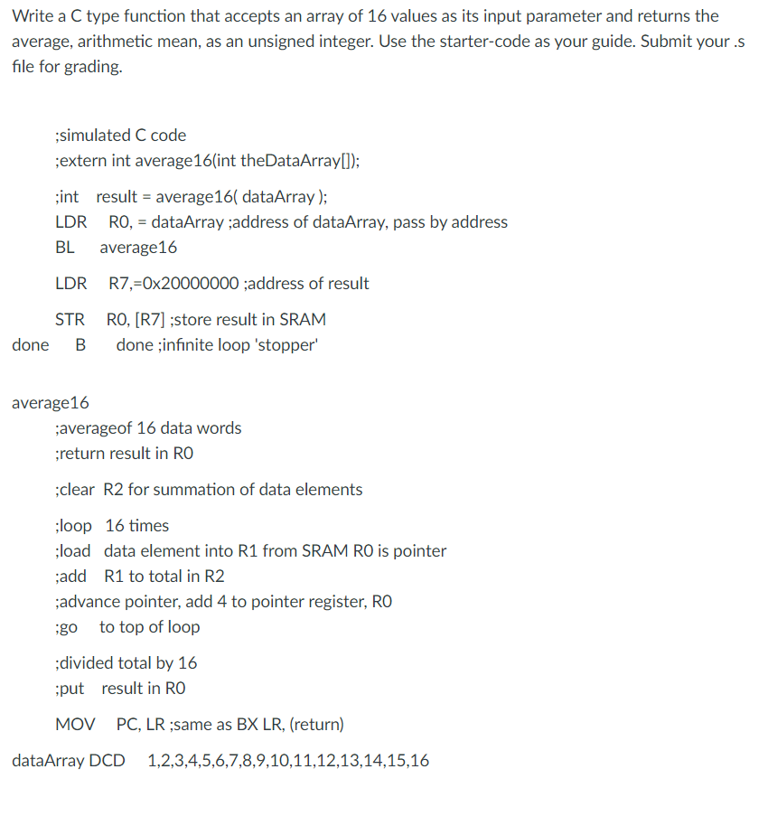 Solved This needs to be done in asembly Language.Write a C | Chegg.com