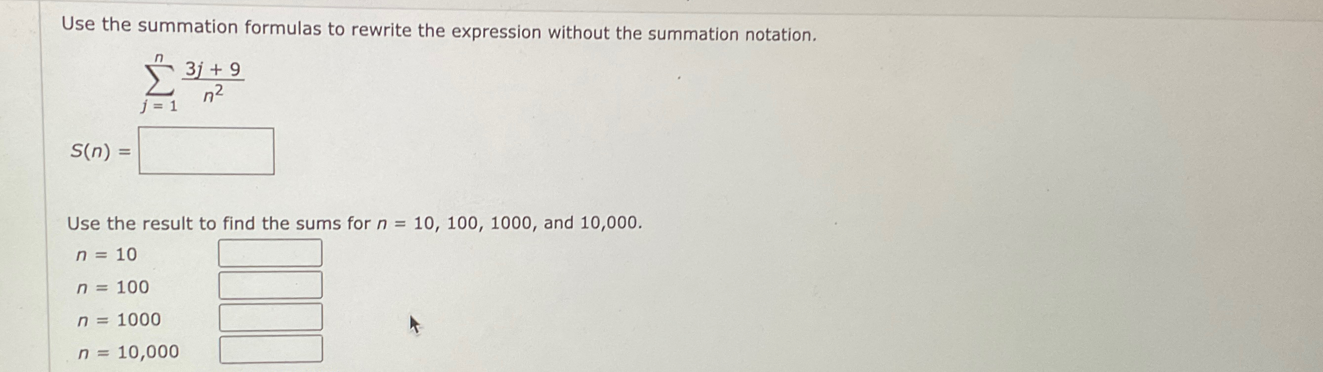 Solved Use The Summation Formulas To Rewrite The Expression