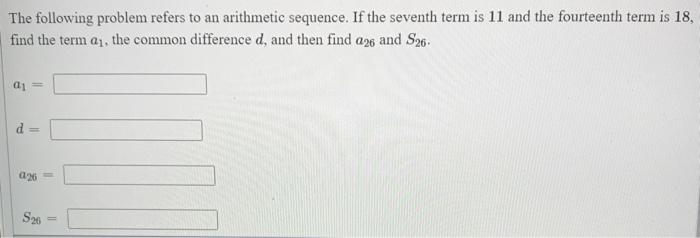 Solved The following problem refers to an arithmetic | Chegg.com