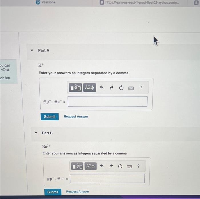 Solved K+ Enter your answers as integers separated by a | Chegg.com
