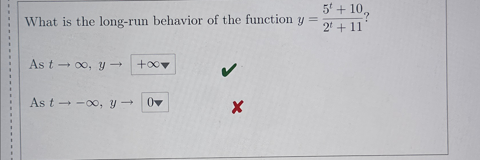 Solved What is the long-run behavior of the function | Chegg.com