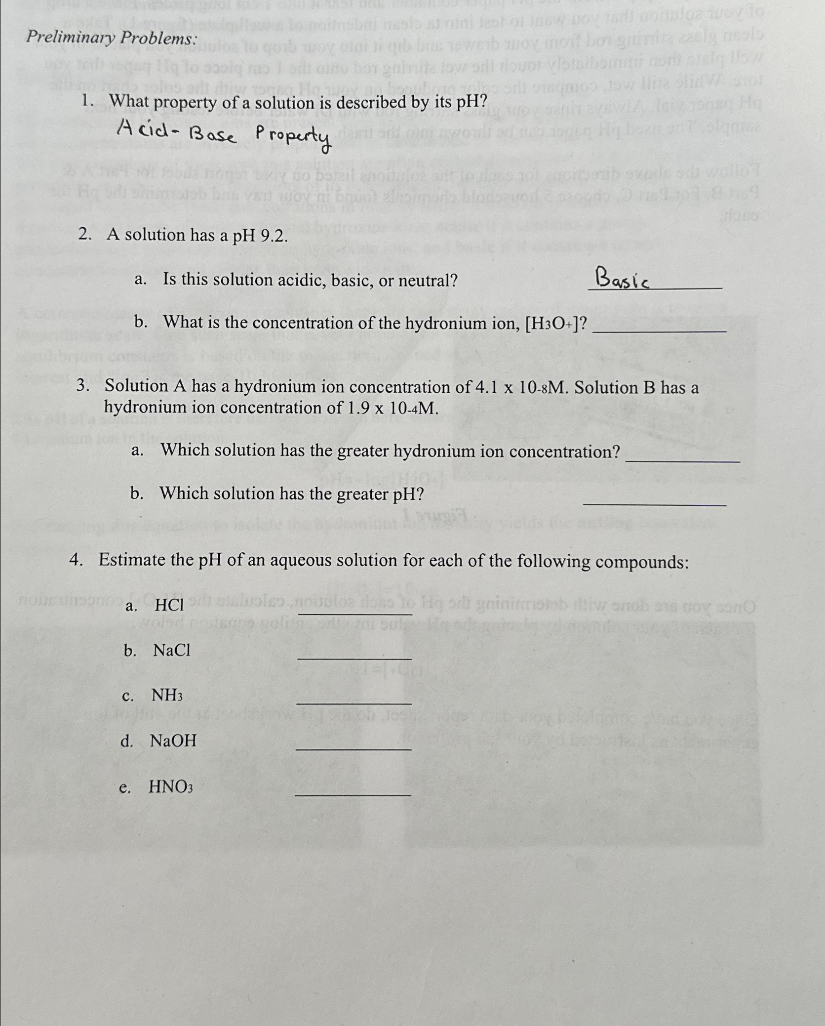 Solved Preliminary Problems:What property of a solution is | Chegg.com
