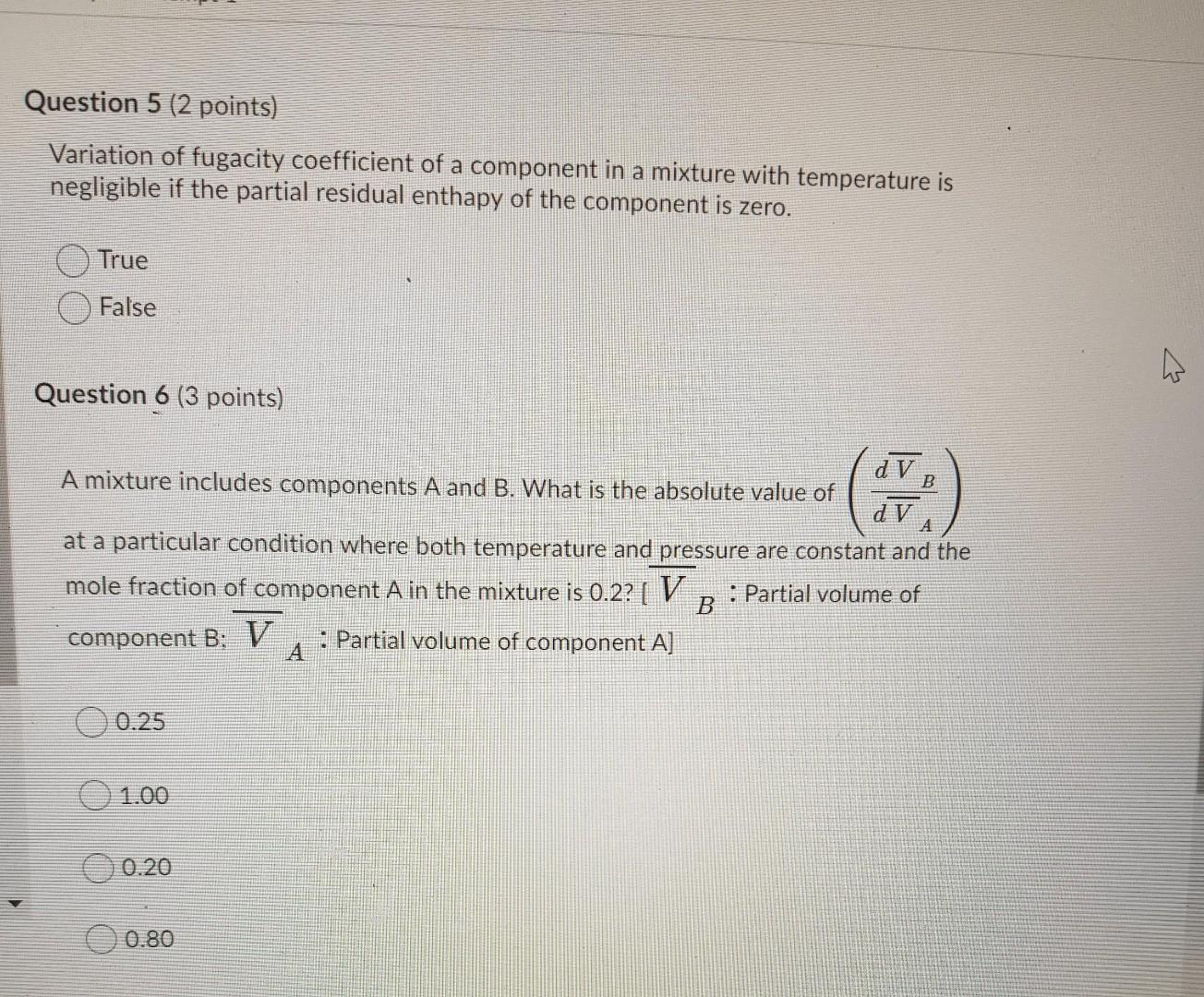 Solved Variation of fugacity coefficient of a component in a | Chegg.com