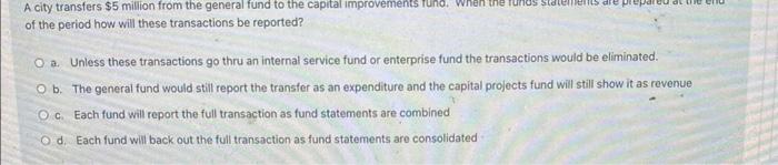 Solved The general fund transfers $1,100,000 to the debt | Chegg.com