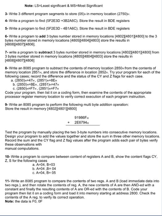 Solved 1- Using the simulator gnusim8085, write a program, | Chegg.com