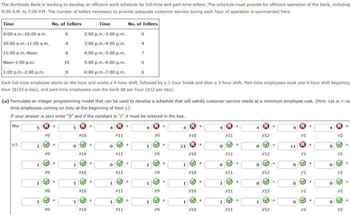 Solved The Northside Bank is working to develop an efficient | Chegg.com