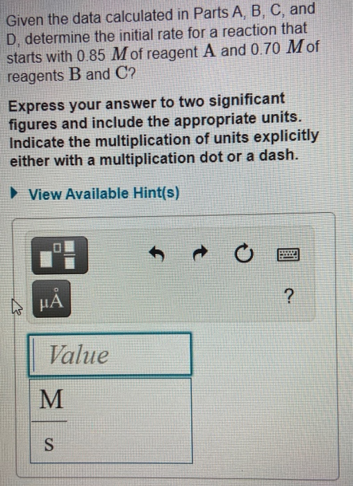 Solved Given the data calculated in Parts A, B, C, and D, | Chegg.com