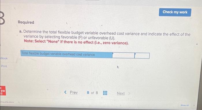 Solved Exercise 8-16A (Algo) Calculating the variable | Chegg.com
