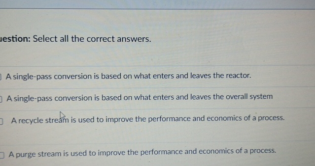 Solved lestion: Select all the correct answers.A single-pass | Chegg.com