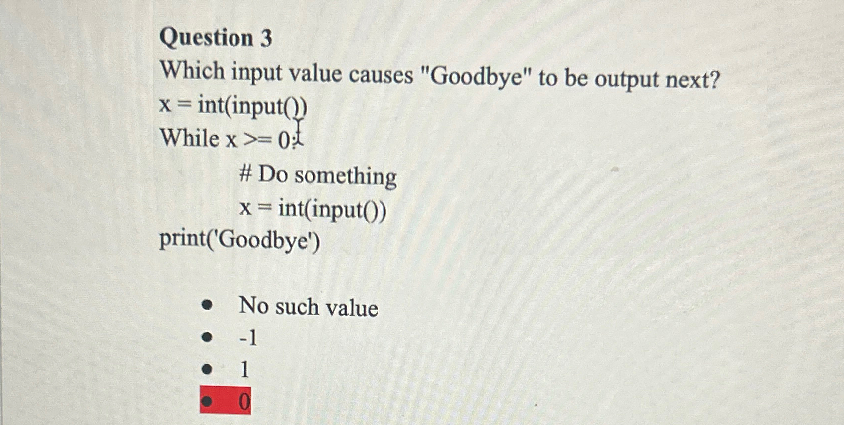 Solved Question 3Which input value causes Solved Question 3Which input value causes