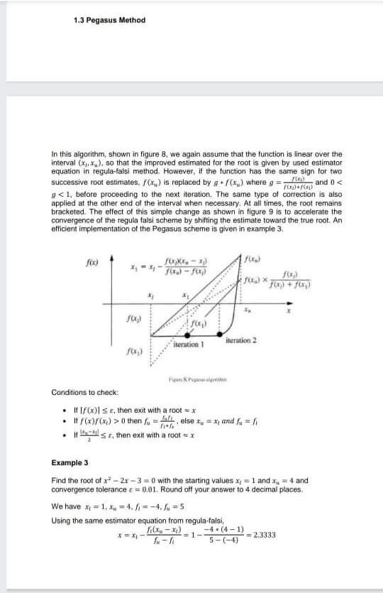 Solved 3. Using Pegasus Method, Find the root of x3 - 2x - 5 | Chegg.com
