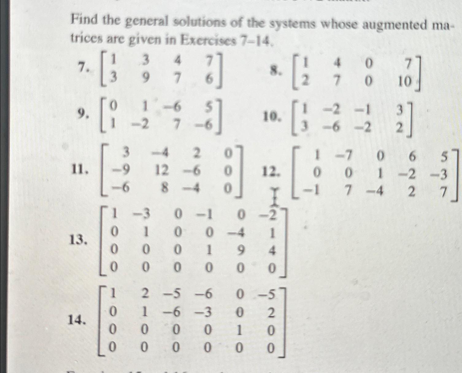 Solved Find the general solutions of the systems whose | Chegg.com