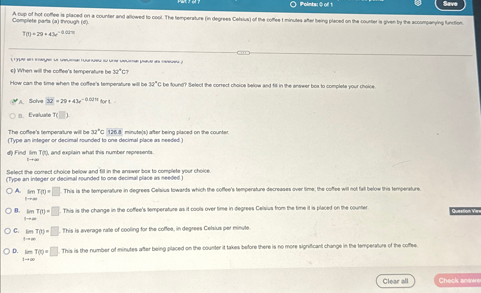 Solved Part 7 ﻿of 7Points: 0 ﻿of 1Complete parts (a) | Chegg.com