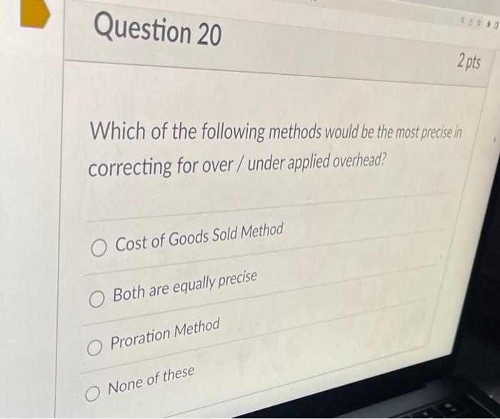 Solved Which of the following methods would be the most | Chegg.com