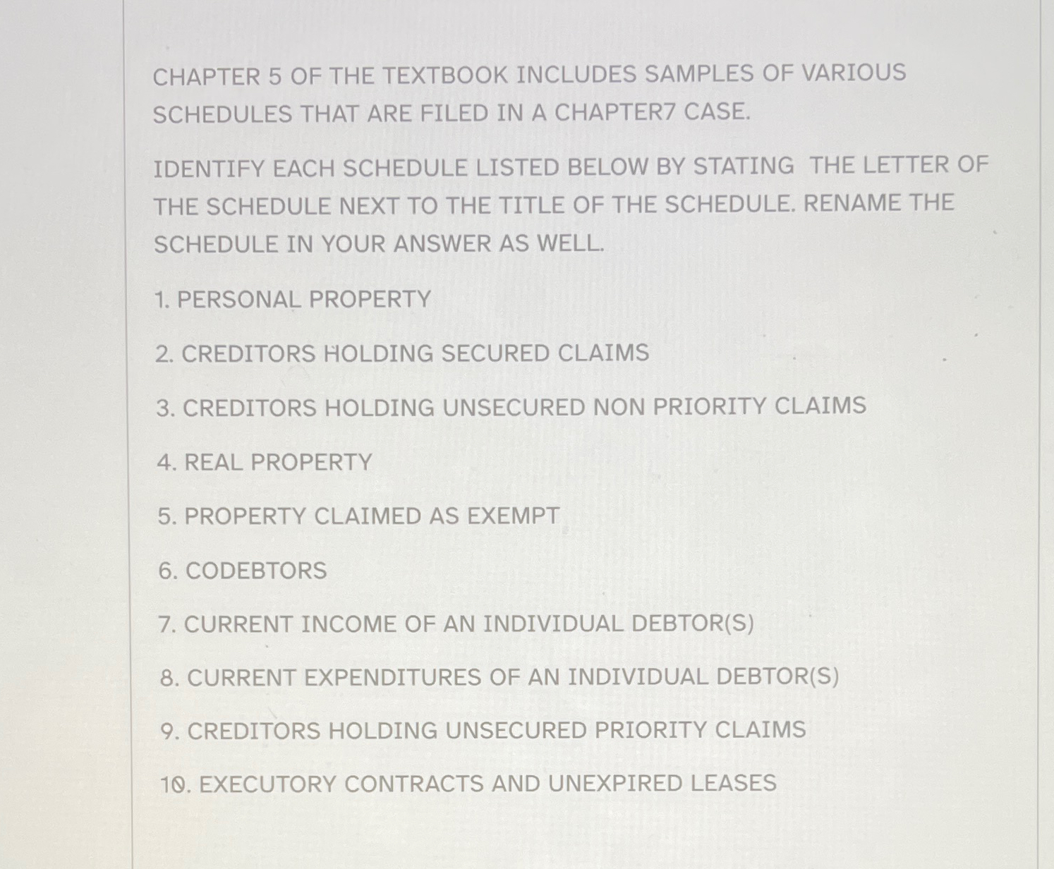 Solved CHAPTER 5 ﻿OF THE TEXTBOOK INCLUDES SAMPLES OF | Chegg.com