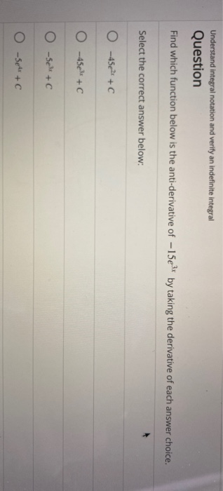 Solved Understand integral notation and verify an indefinite | Chegg.com
