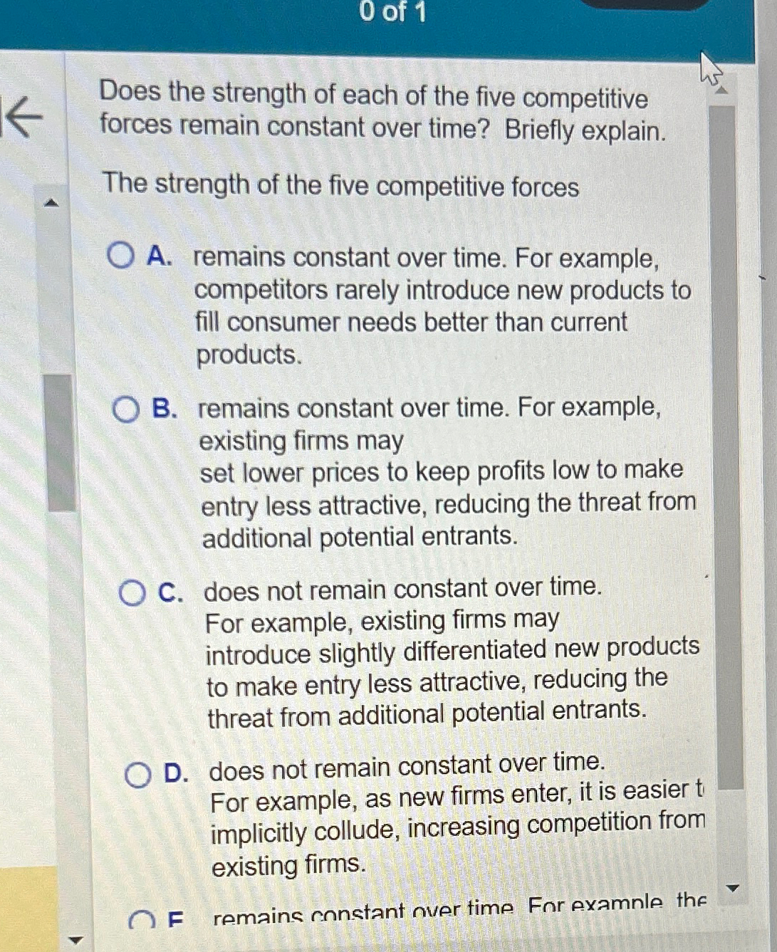 Solved 0 ﻿of 1Does the strength of each of the five | Chegg.com