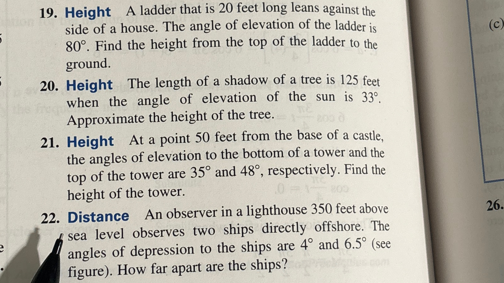 Solved Height A ladder that is 20 ﻿feet long leans against | Chegg.com