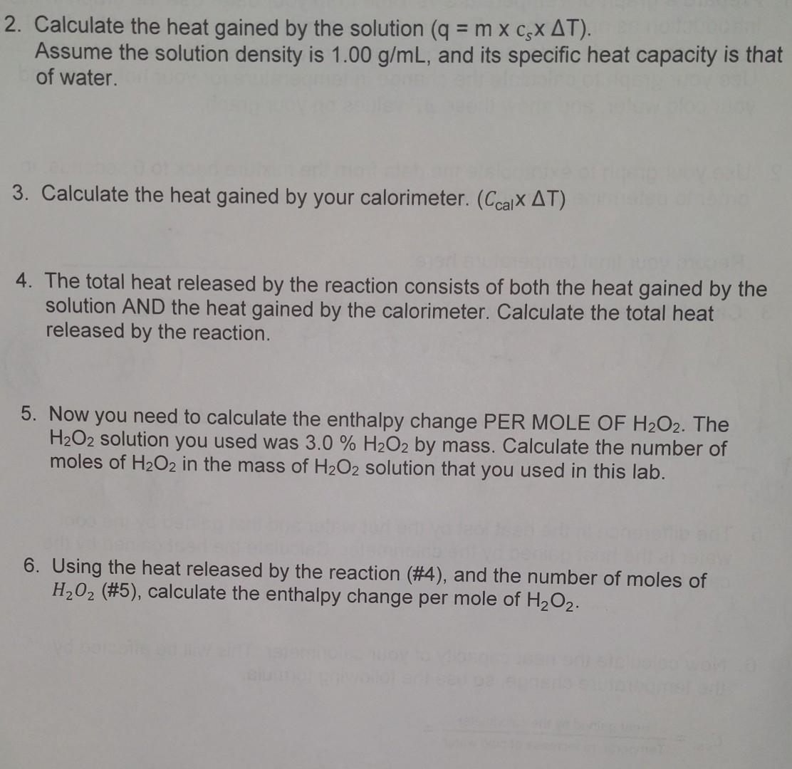 Solved decomposition of hydrogen peroxide 2H2O2(I) -> 2 | Chegg.com
