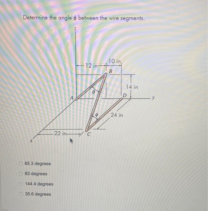 Solved Determine the angle ϕ between the wire segments. 65.3 | Chegg.com