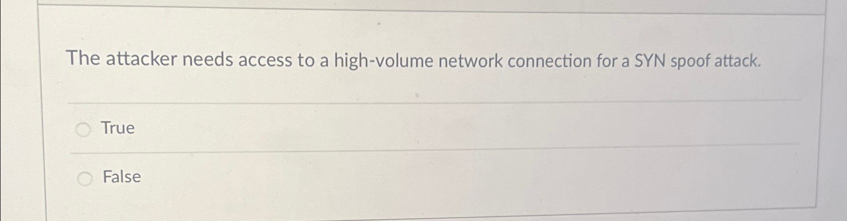 Solved The attacker needs access to a high-volume network | Chegg.com