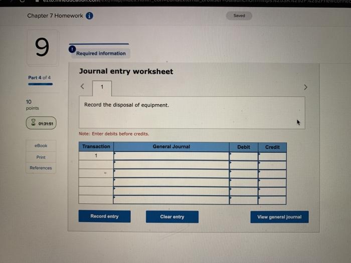 Solved Chapter 7 Homework Help Save & Exit Check my 6 Part 1 | Chegg.com