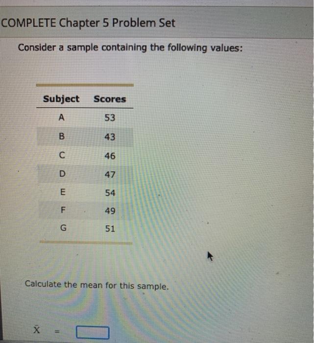 Solved COMPLETE Chapter 5 Problem Set Consider a sample | Chegg.com