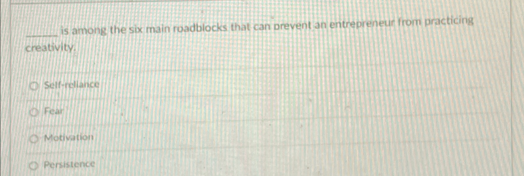 Solved is among the six main roadblocks that can prevent an | Chegg.com