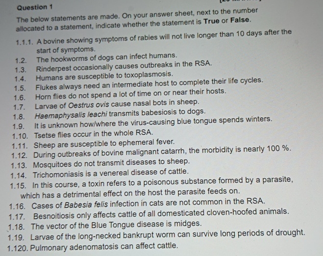 Solved Question 1The below statements are made. On your | Chegg.com