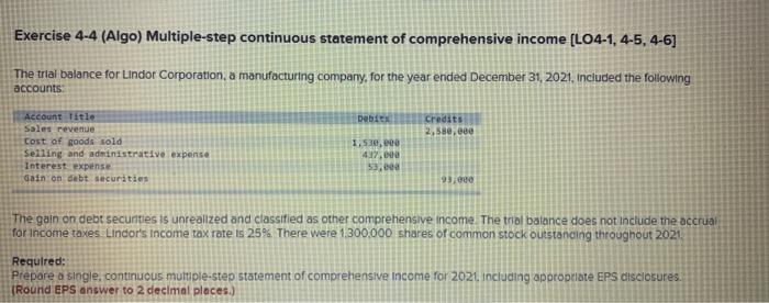 Solved Exercise 4-4 (Algo) Multiple-step continuous | Chegg.com