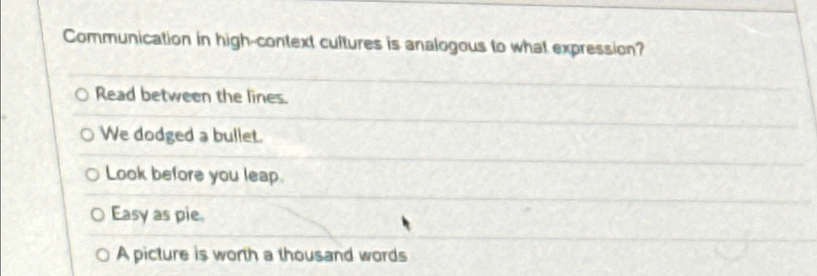 Solved Communication in high-context cultures is analogous | Chegg.com