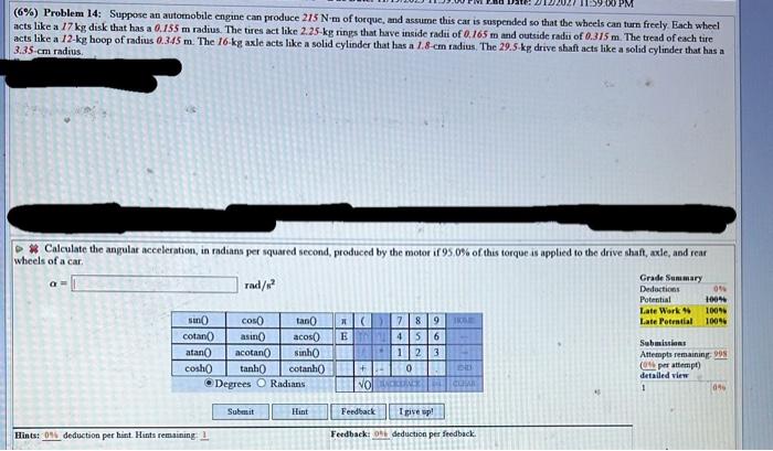 Solved (6\%) Problem 14: Suppose an automobile engine can | Chegg.com