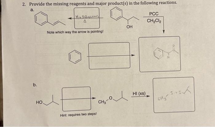 Solved provide the missing reagents and major products - i | Chegg.com