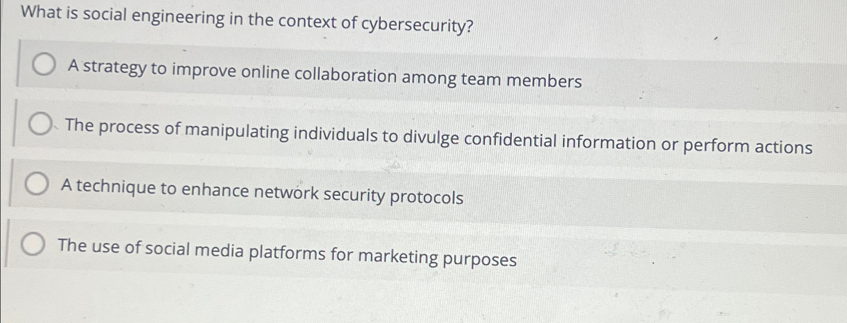Solved What is social engineering in the context of | Chegg.com