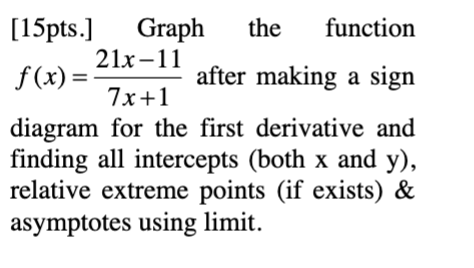 Solved Graph the functionf(x)=21x-117x+1 ﻿after making a | Chegg.com