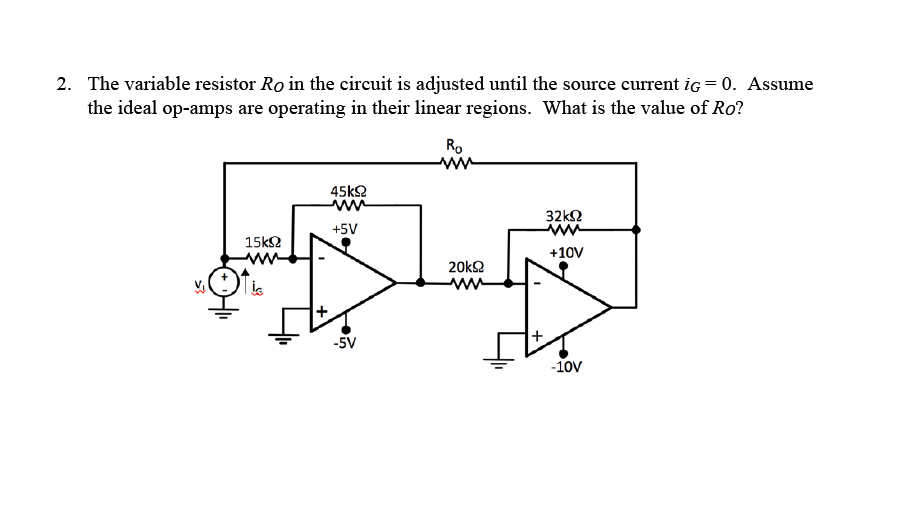 Solved The variable resistor RO ﻿in the circuit is adjusted | Chegg.com