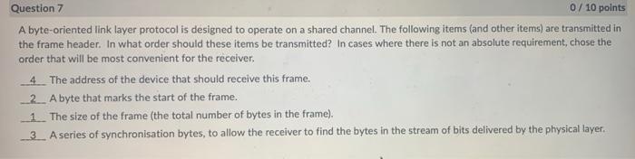 Solved A byte-oriented link layer protocol is designed to | Chegg.com
