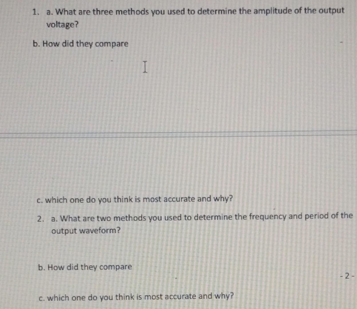 Solved 1. a. What are three methods you used to determine | Chegg.com