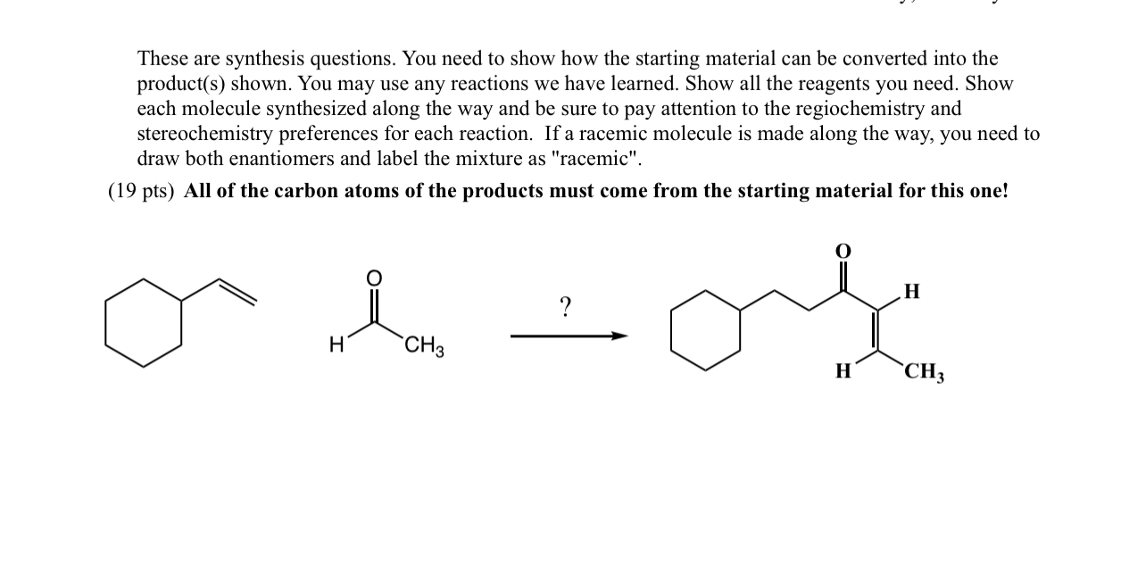 Solved These are synthesis questions. You need to show how | Chegg.com