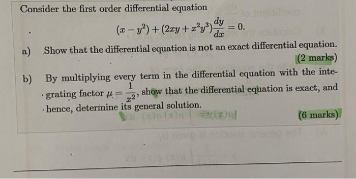 Solved Consider the first order differential equation | Chegg.com