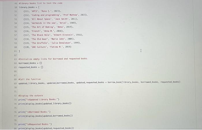 Solved 113 of 4 kbefine a function nemed display_books that | Chegg.com