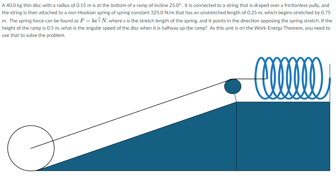 Solved A 40.0kg ﻿thin disc with a radius of 0.15m ﻿is at the | Chegg.com
