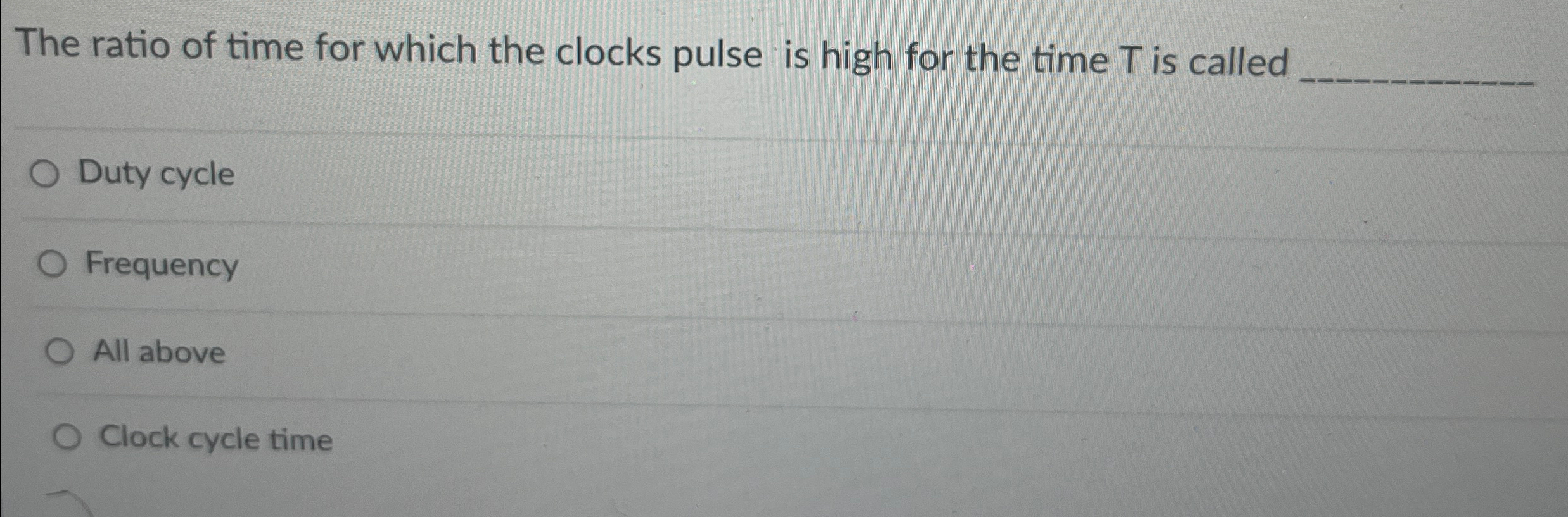 Solved The ratio of time for which the clocks pulse is high | Chegg.com