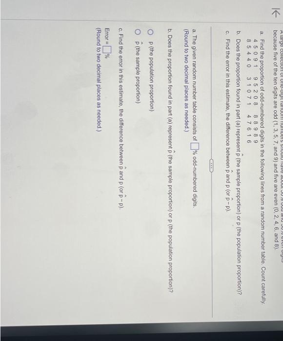 Solved because five of the ten digits are odd (1,3,5,7, and | Chegg.com