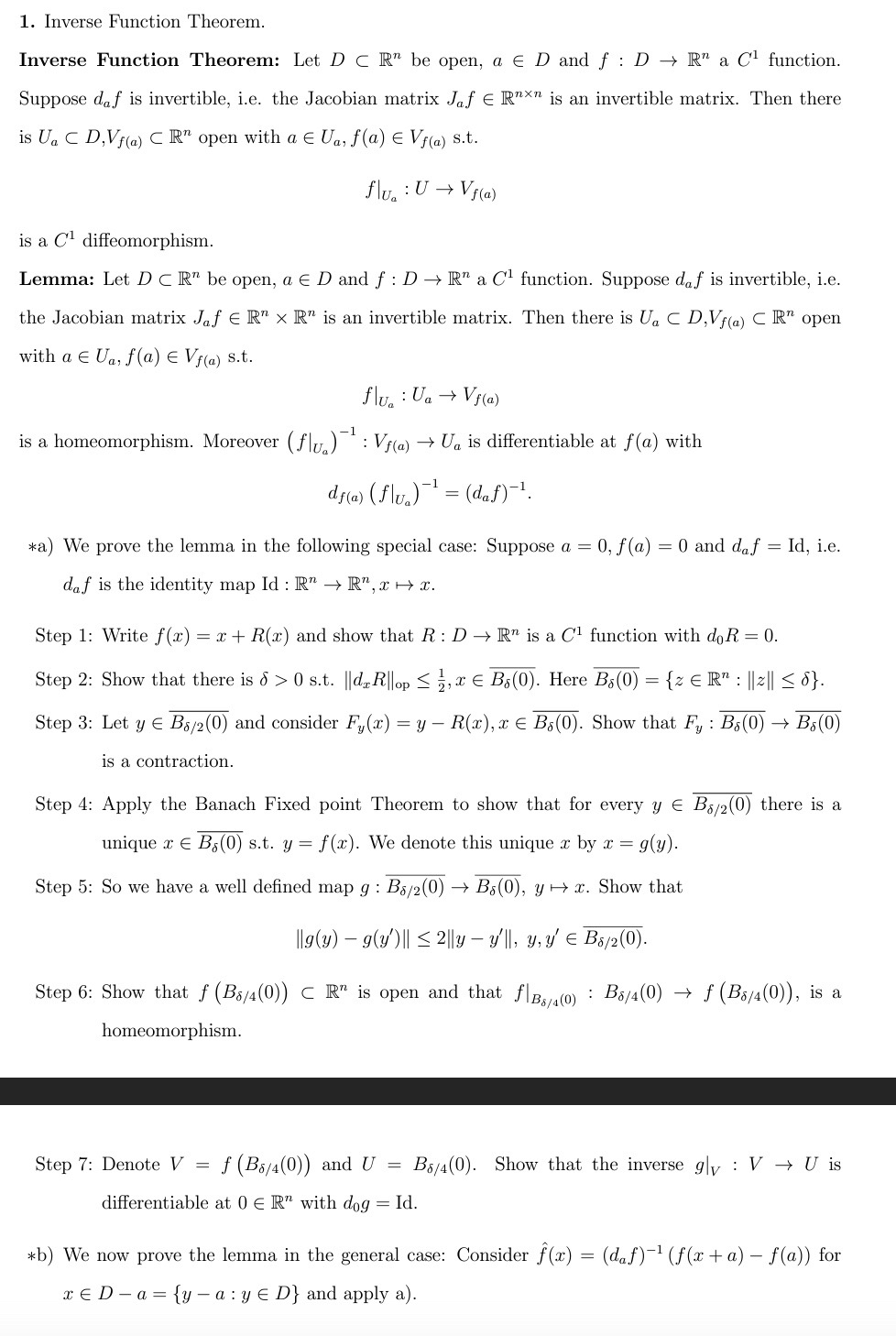 Solved Inverse Function Theorem.Inverse Function Theorem: | Chegg.com