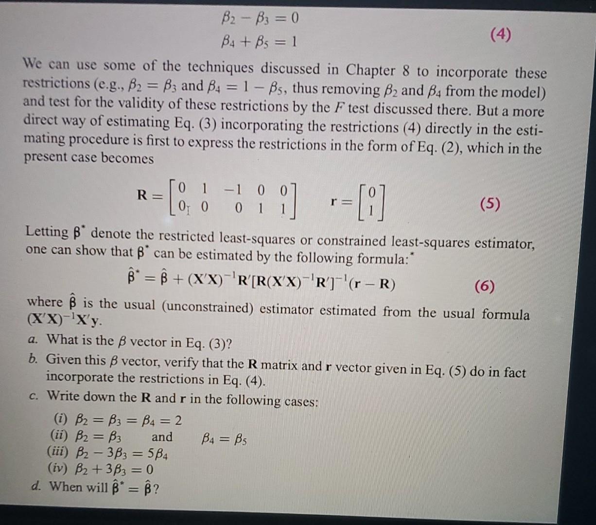 Solved C 15 Constrained Least Squares Assume Y X 1