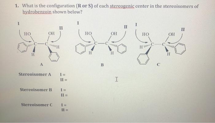 Solved 1. What is the configuration (R or S) of each | Chegg.com